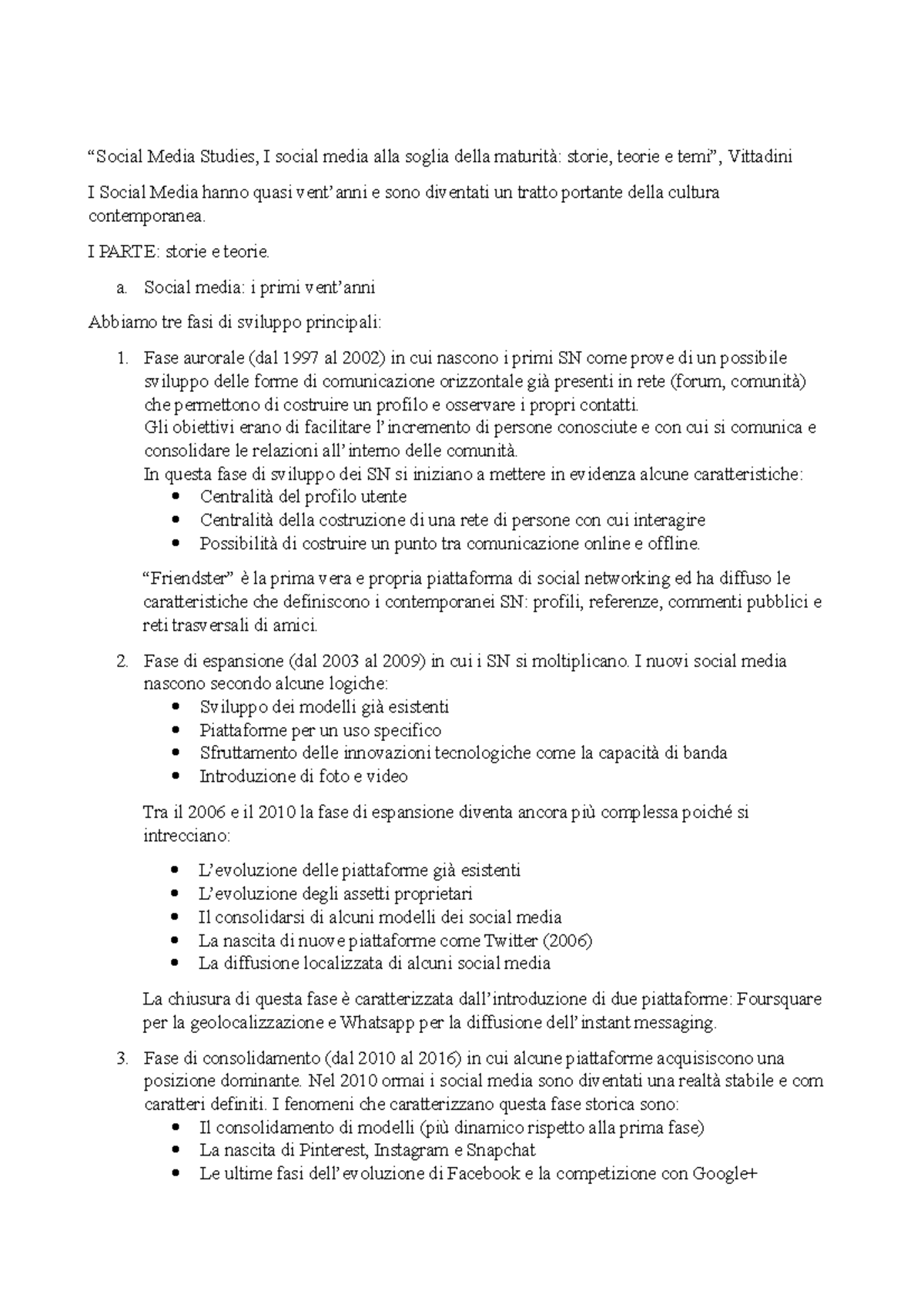 Social Media Studies, I social media alla soglia della maturità storie ...