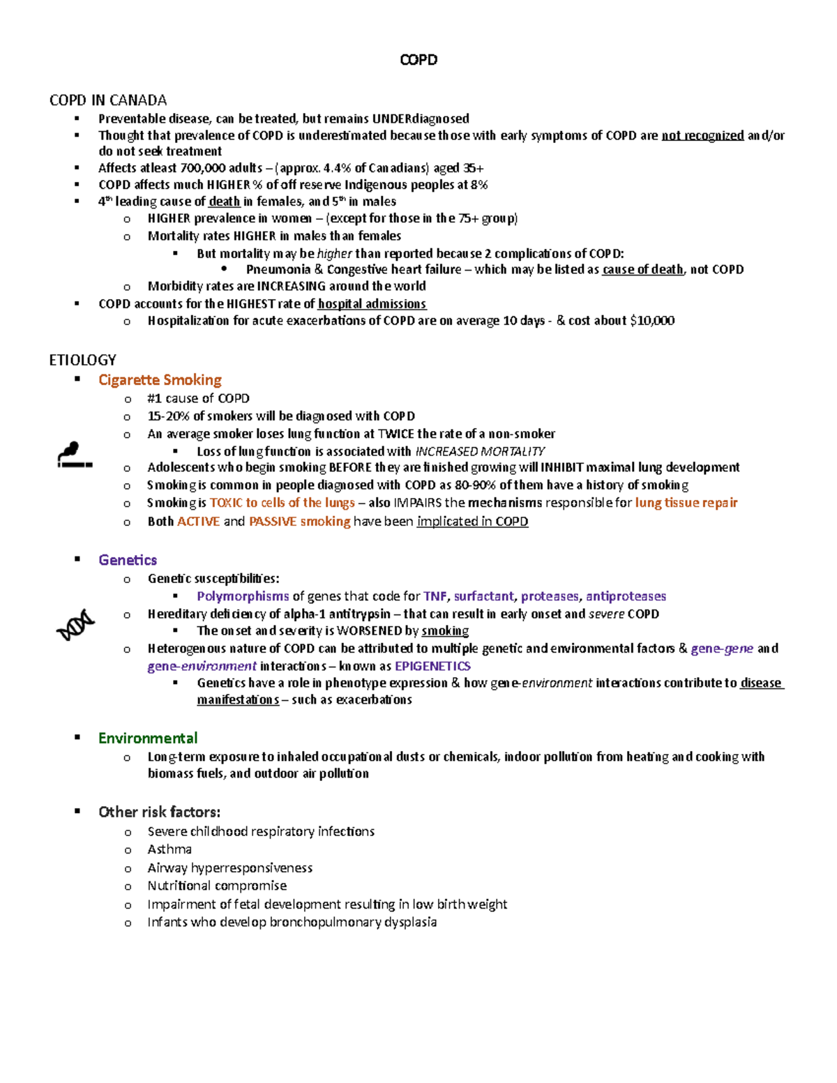 COPD pathophysiology module - COPD COPD IN CANADA Preventable disease ...