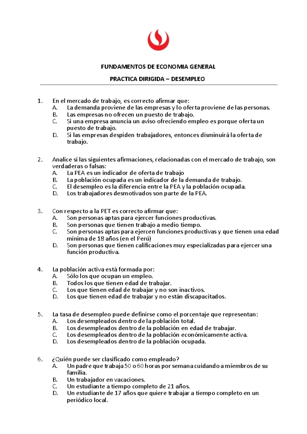 PD8- Desempleo - Son los ejercicios de la Práctica dirigida numero 8 en ...