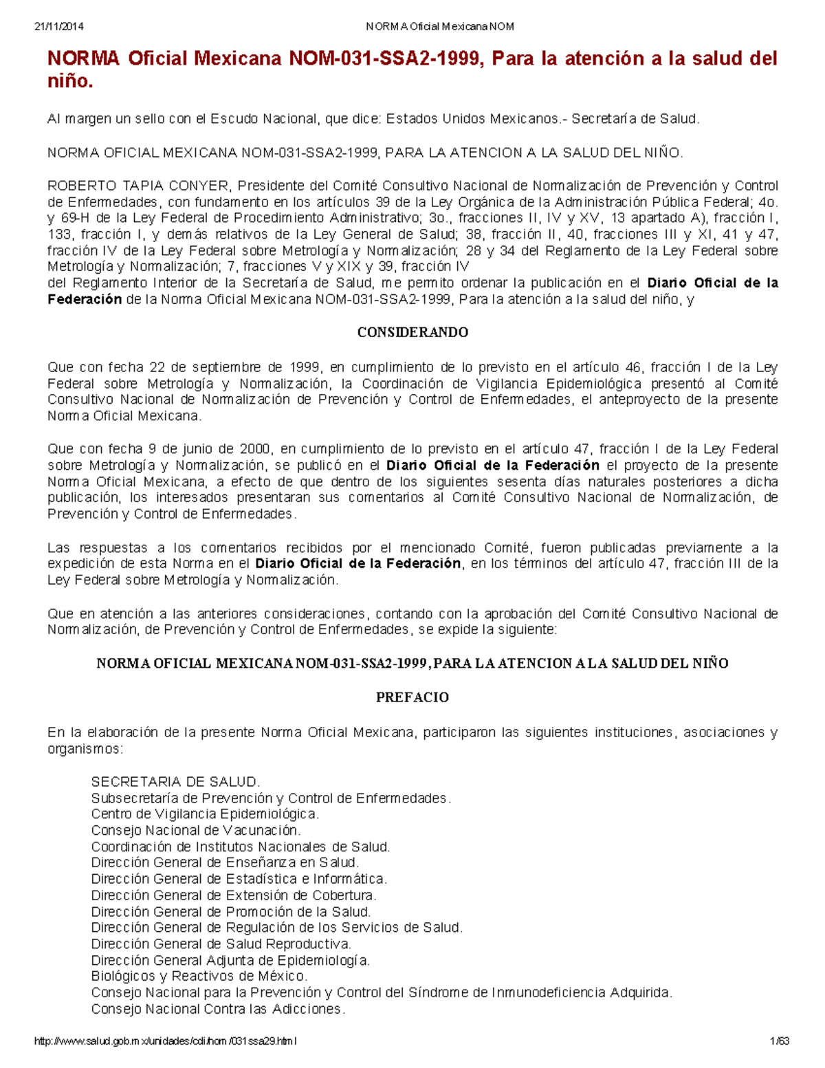 Norma Oficial Mexicana NOM-31 - - Studocu