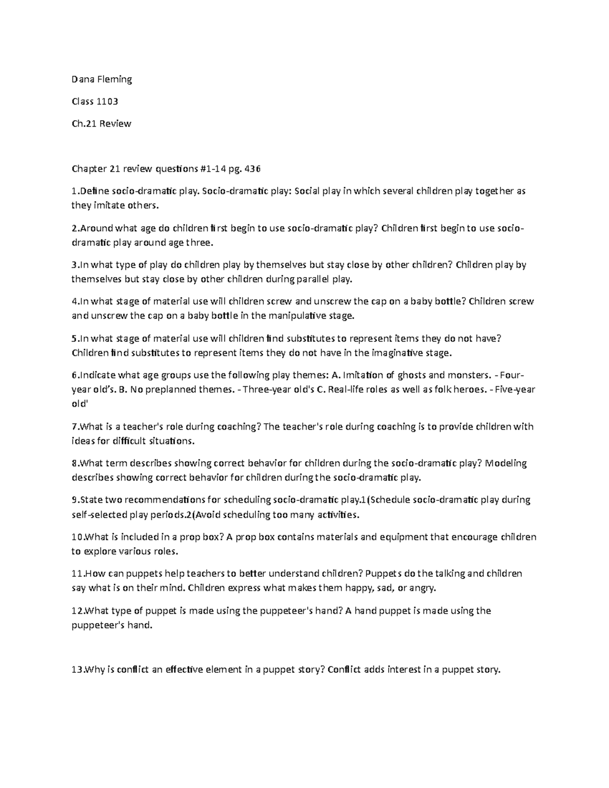 CH.21 Review 11 - different homework assignments different homework ...