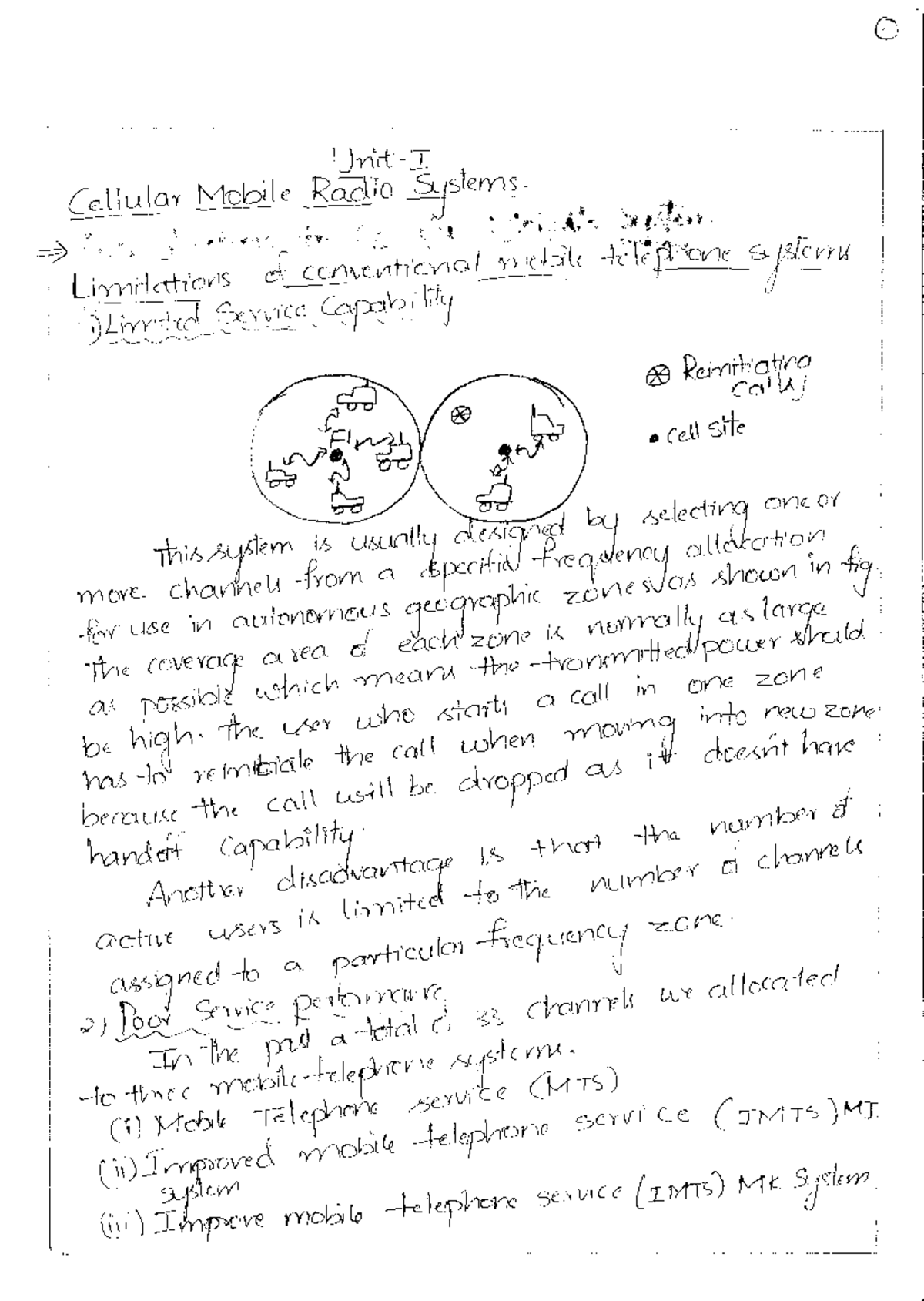 Cmc 123 Unit Notes Iv 1 Ece Jntua Unit I Cellular Mobile Radio Systems Limitations Of 