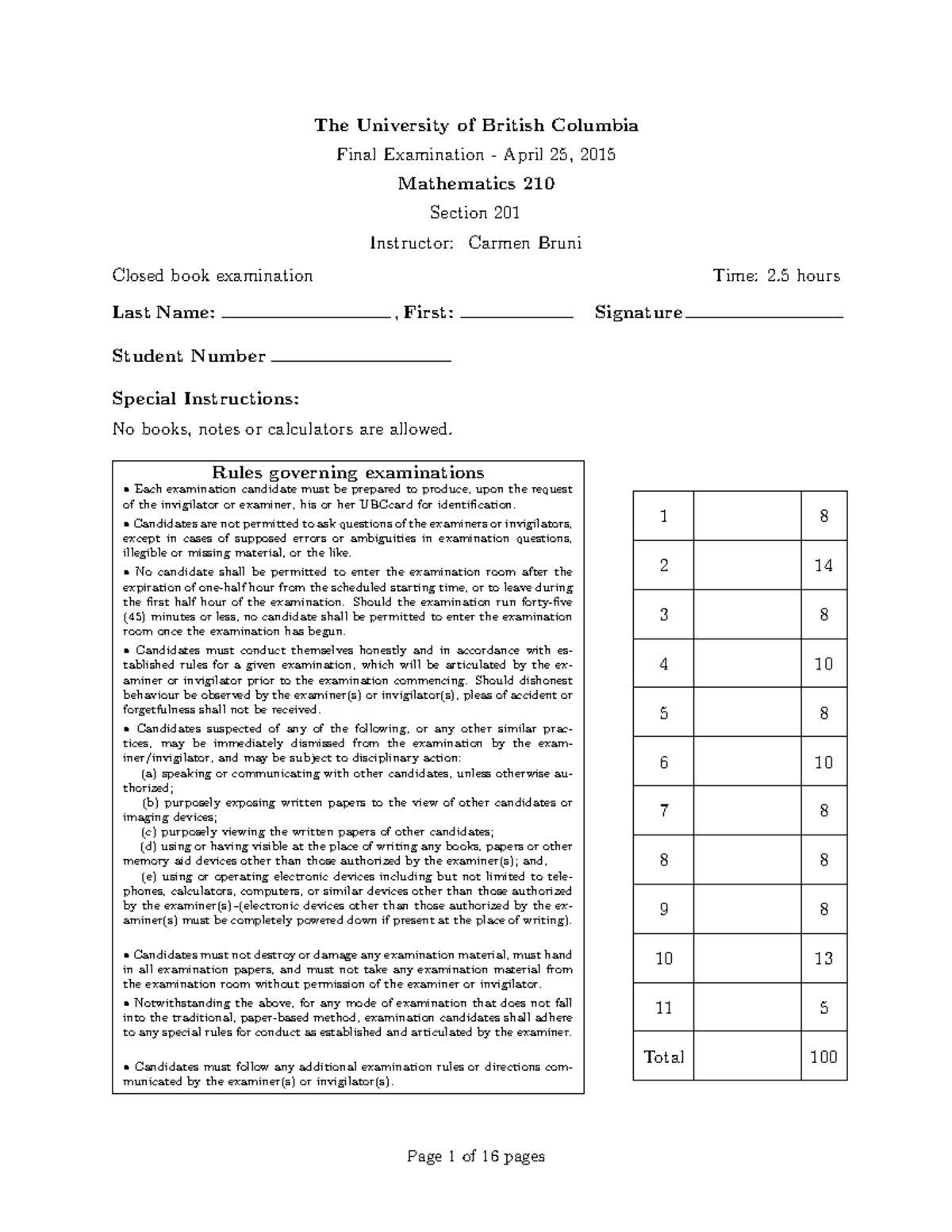 210 2014 WT2 - math practice - The University of British Columbia Final ...