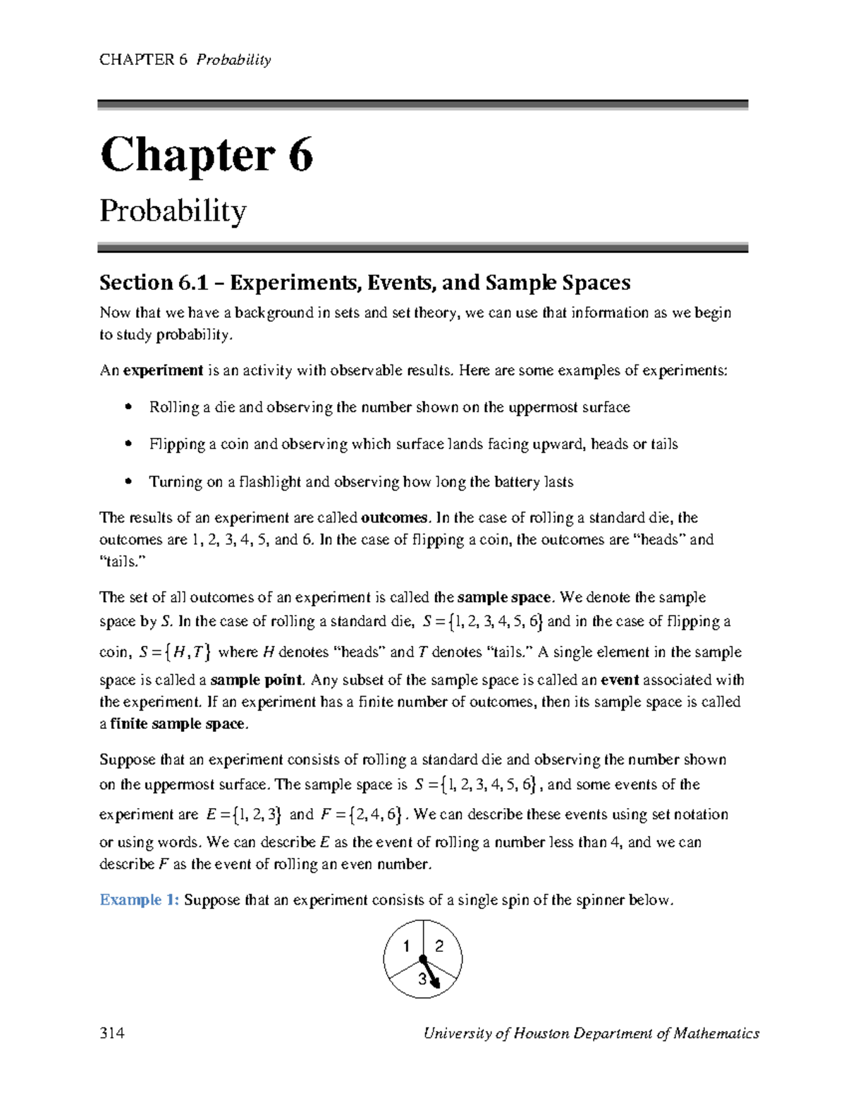 1324 Chapter 6 - Lecture notes explaining Probability. - CHAPTER 6 ...