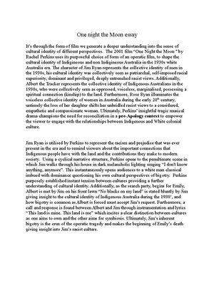 One Night the Moon_ Summary of Techniques - 1. Synopsis The film “One ...