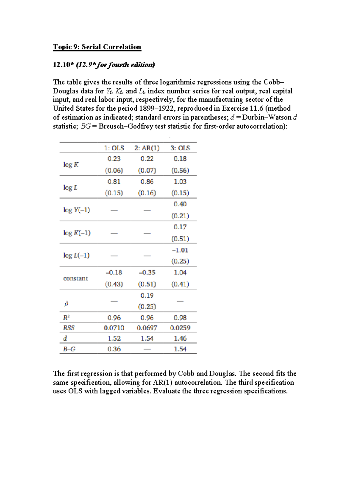 Topic 9 time series & serial correlation class ex (new) - Topic 9 ...