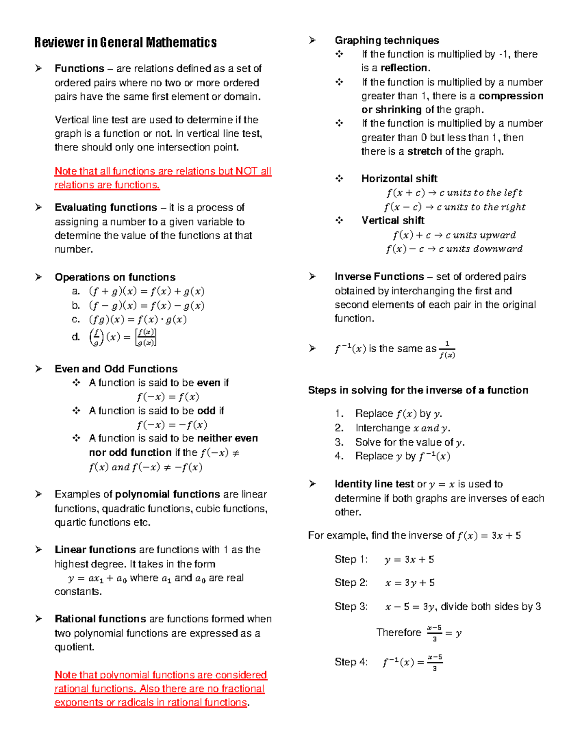 Reviewer-in-General-Mathematics 1st quarter - Reviewer in General ...