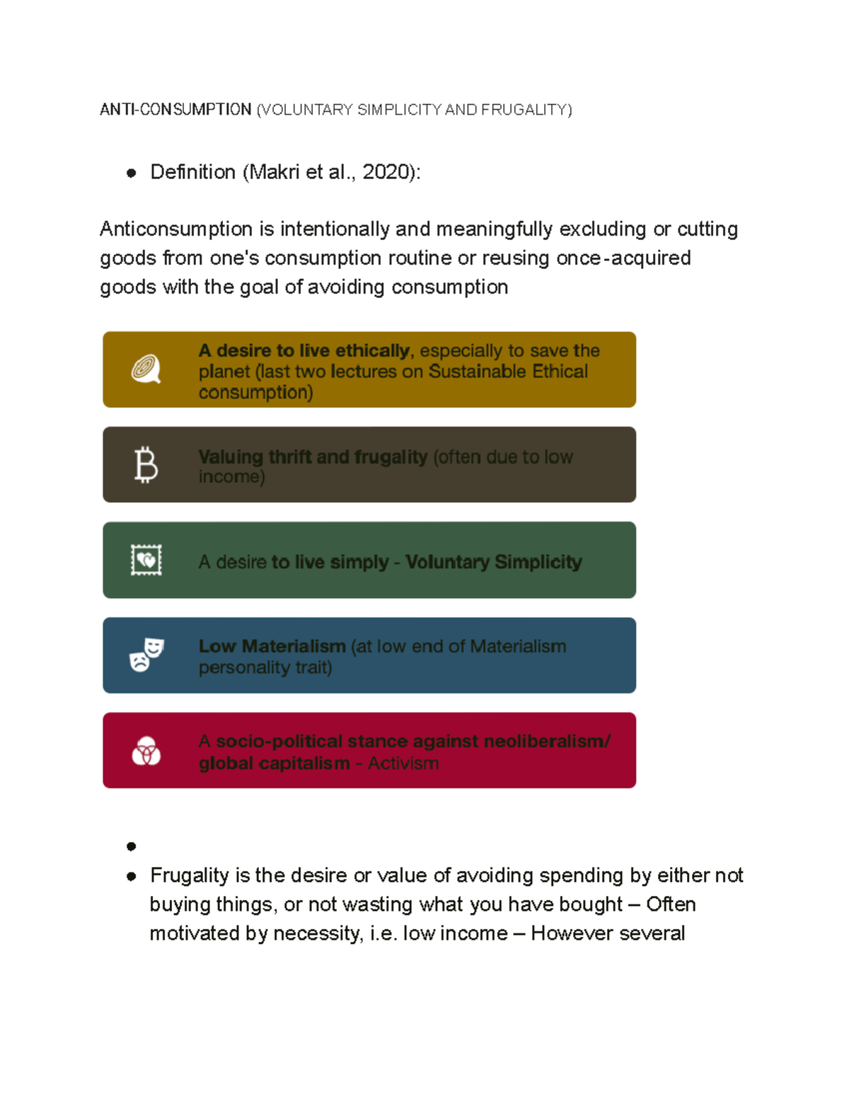 ANTI- Consumption ( Voluntary Simplicity AND Frugality) - ANTI ...