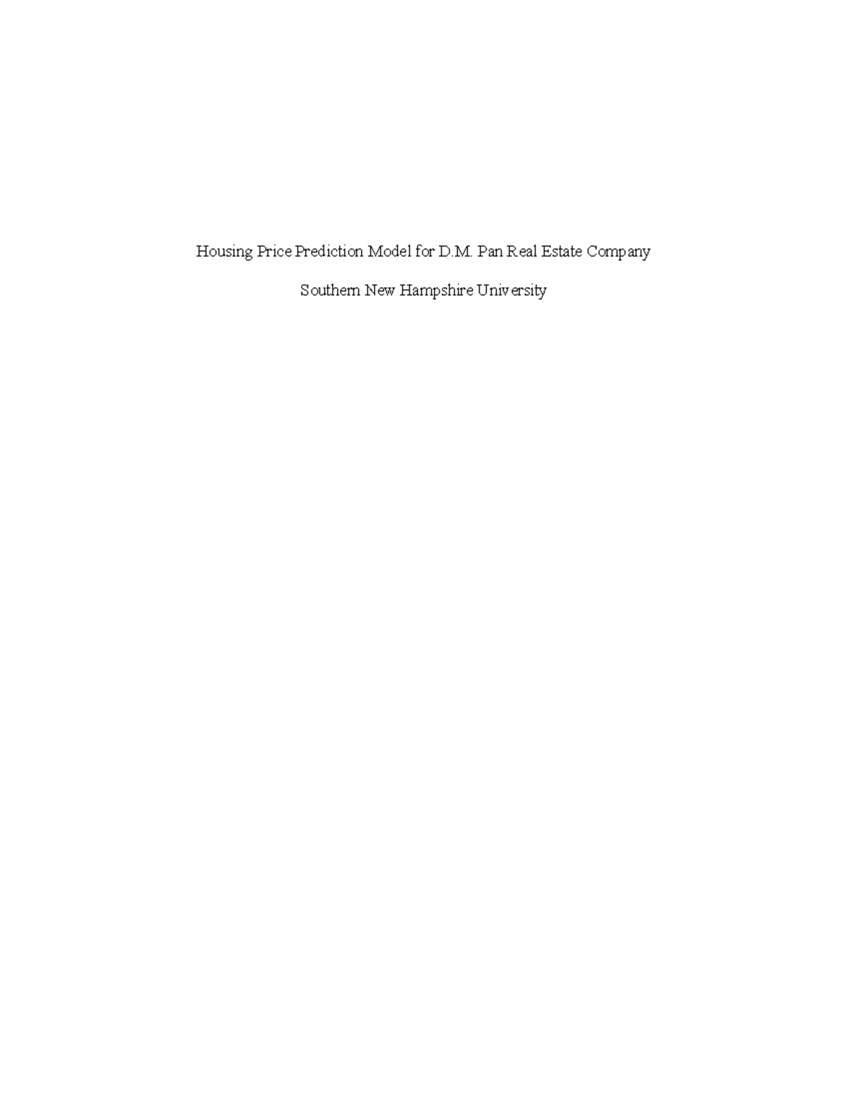 MAT-240 3-3 Assignment Real Estate Analysis Part II - Housing Price ...