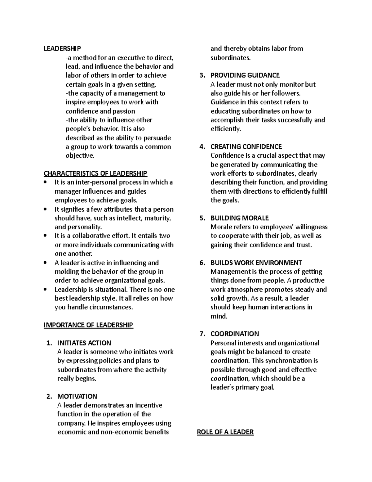 Leadership - lectures - LEADERSHIP -a method for an executive to direct ...