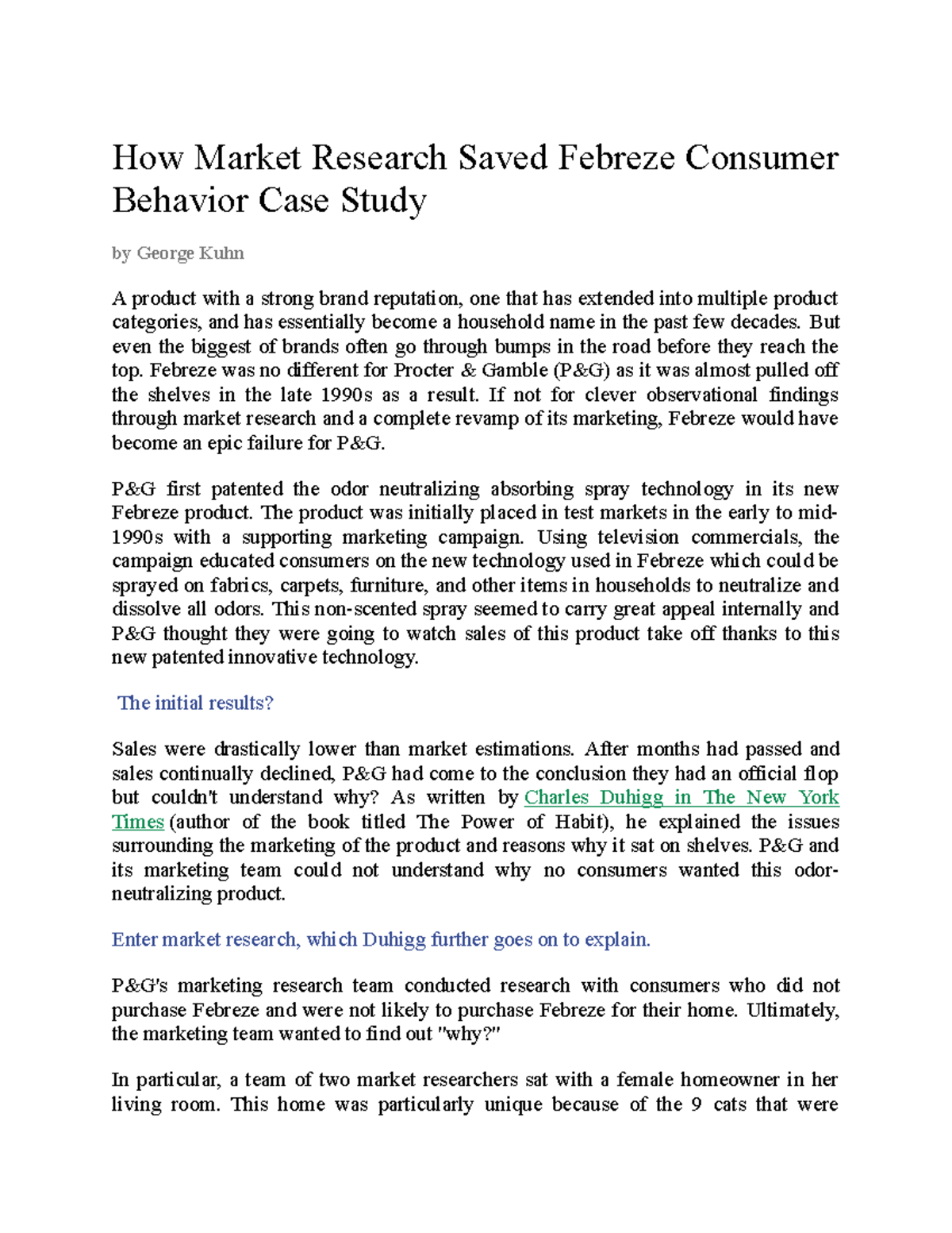 [Case] Qualitative Febreze - How Market Research Saved Febreze Consumer ...