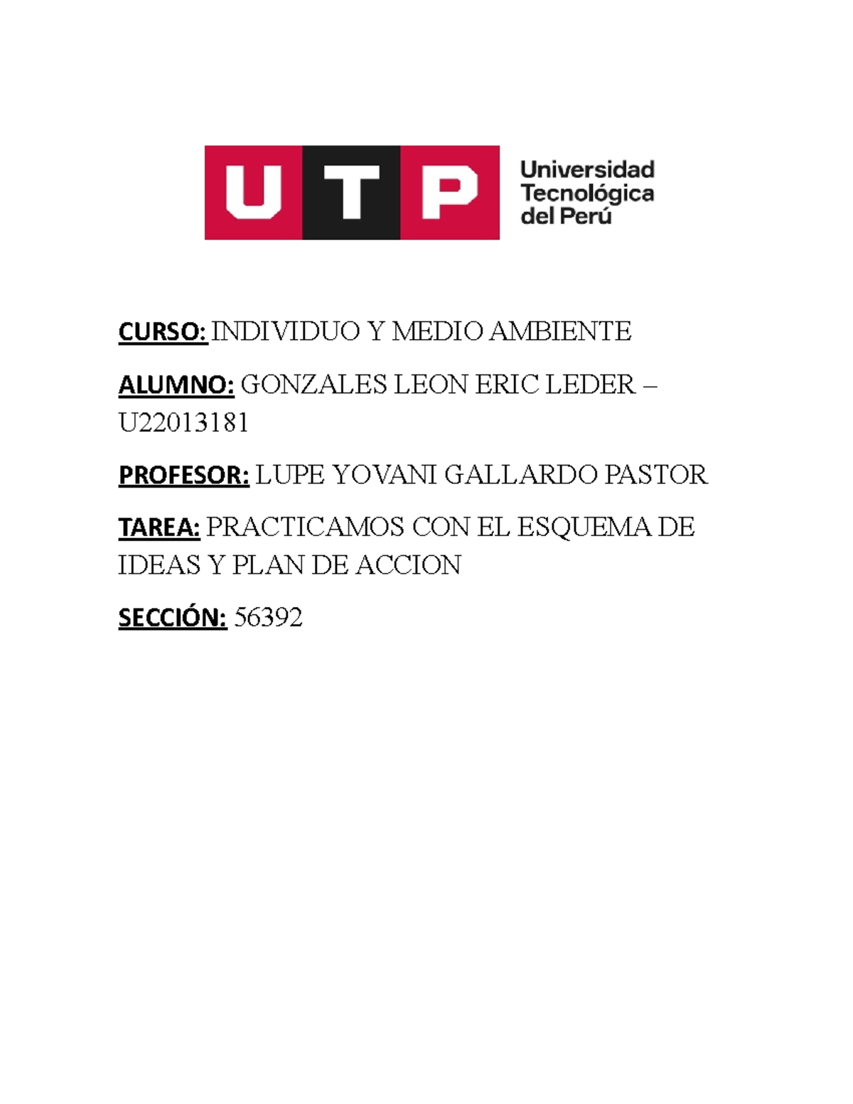 IMA Tarea Semana 9 - CURSO: INDIVIDUO Y MEDIO AMBIENTE ALUMNO: GONZALES ...