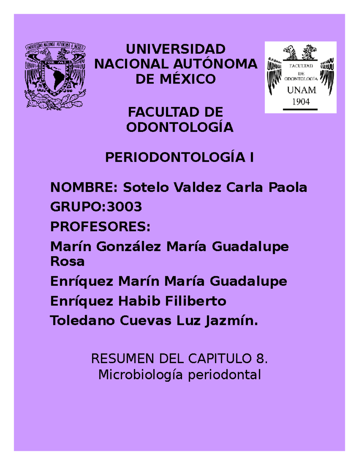 Resumen de perio - UNIVERSIDAD NACIONAL AUTÓNOMA DE MÉXICO FACULTAD DE ...