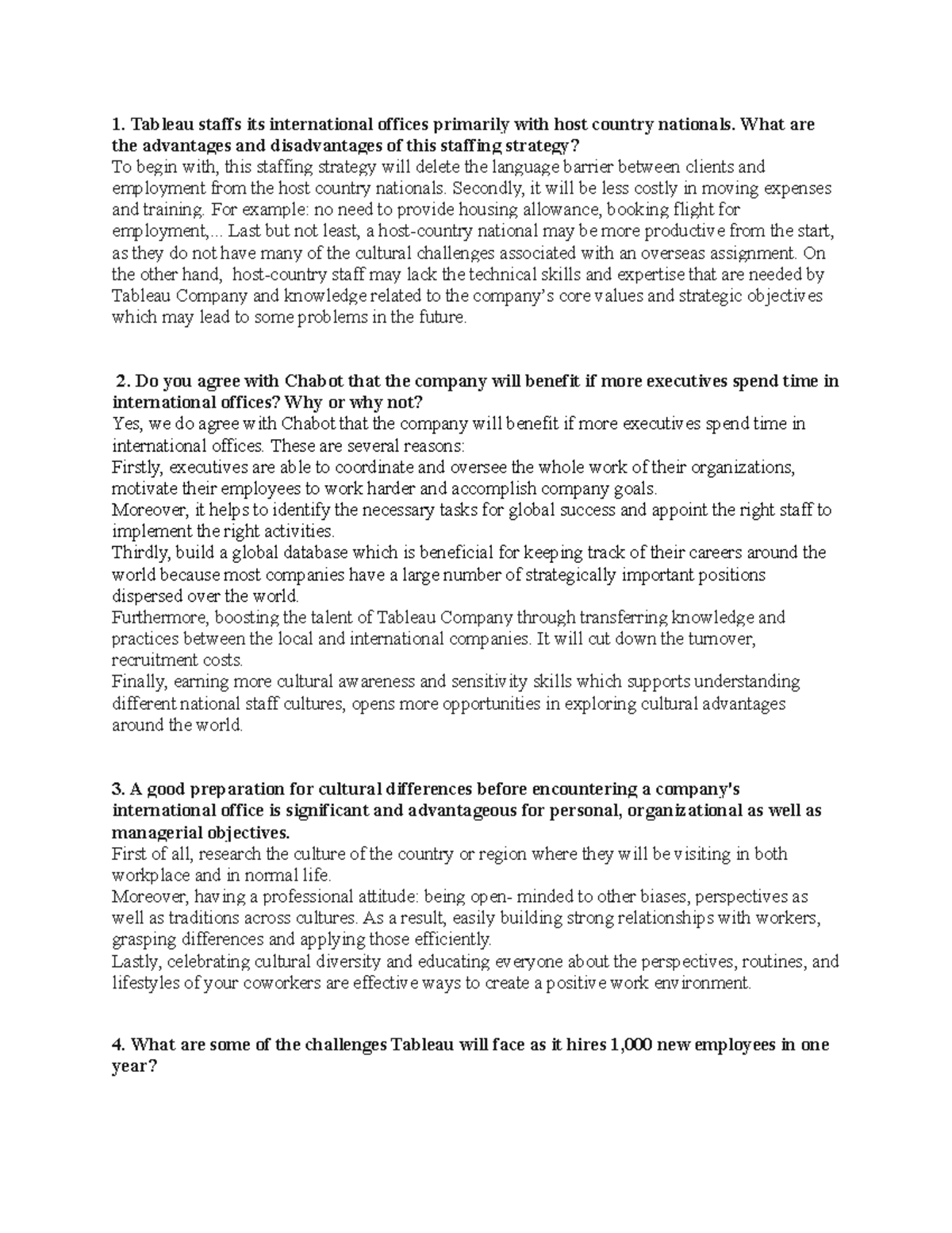 Reportcase 2 chapter 3 team4 - Tableau staffs its international offices ...