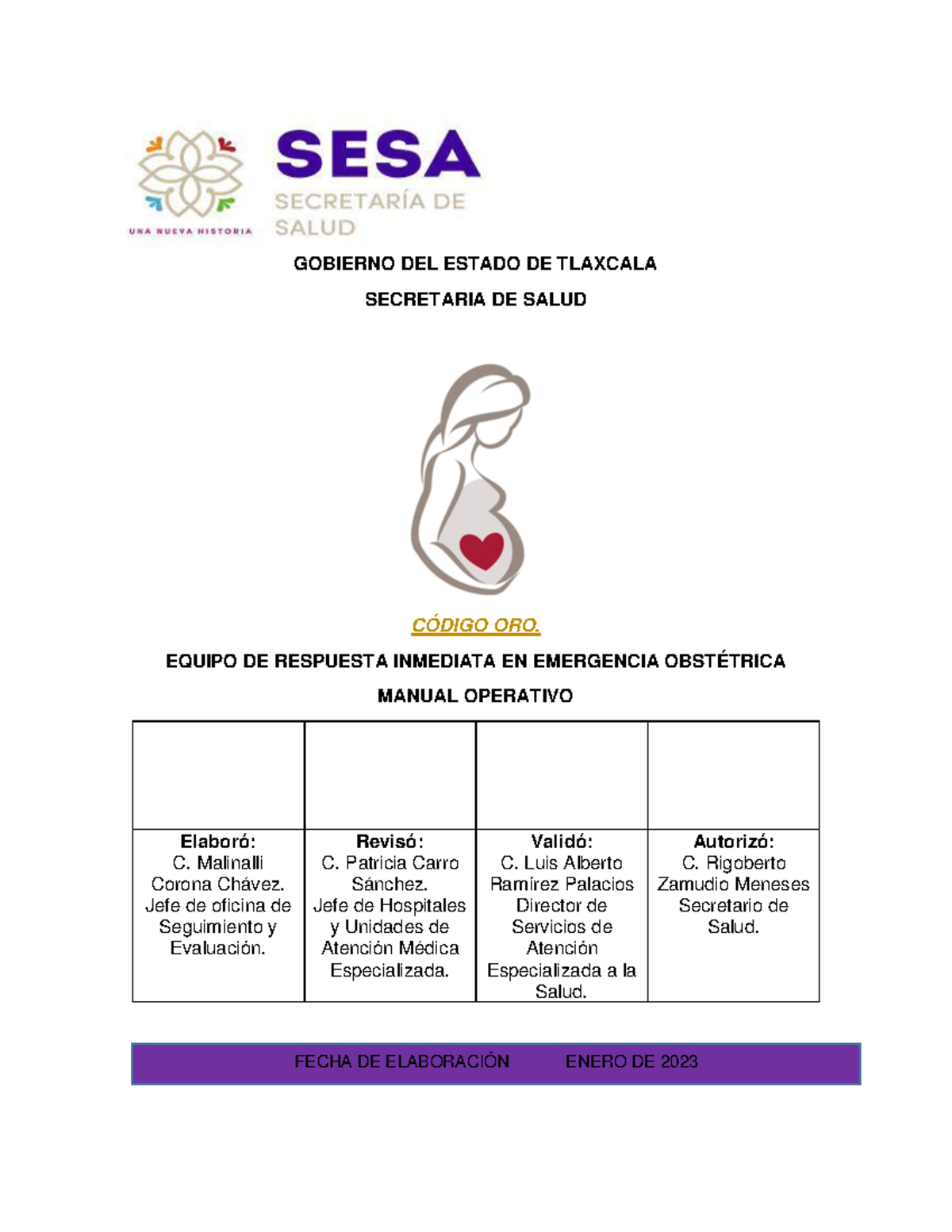 Codigo ORO - Código oro - GOBIERNO DEL ESTADO DE TLAXCALA SECRETARIA DE ...