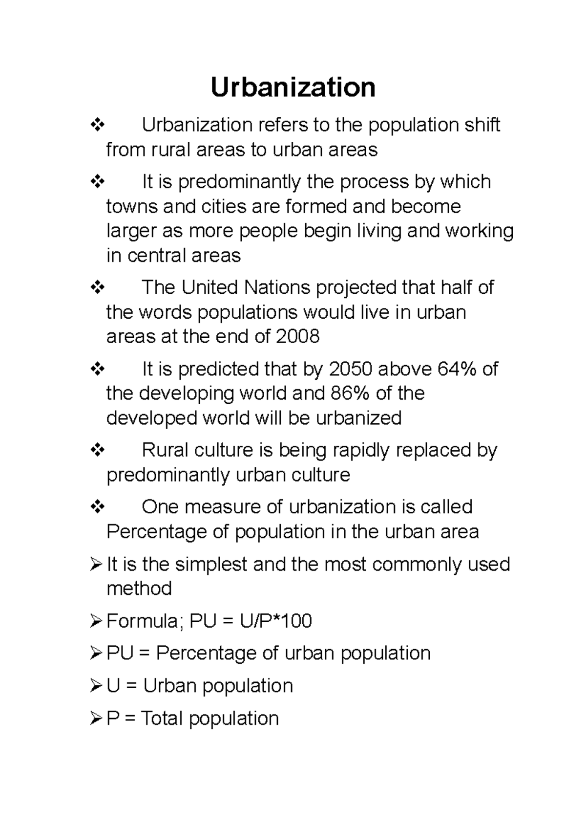 Urbanization - Kannur University 1st Semester BA Economics syllabus ...
