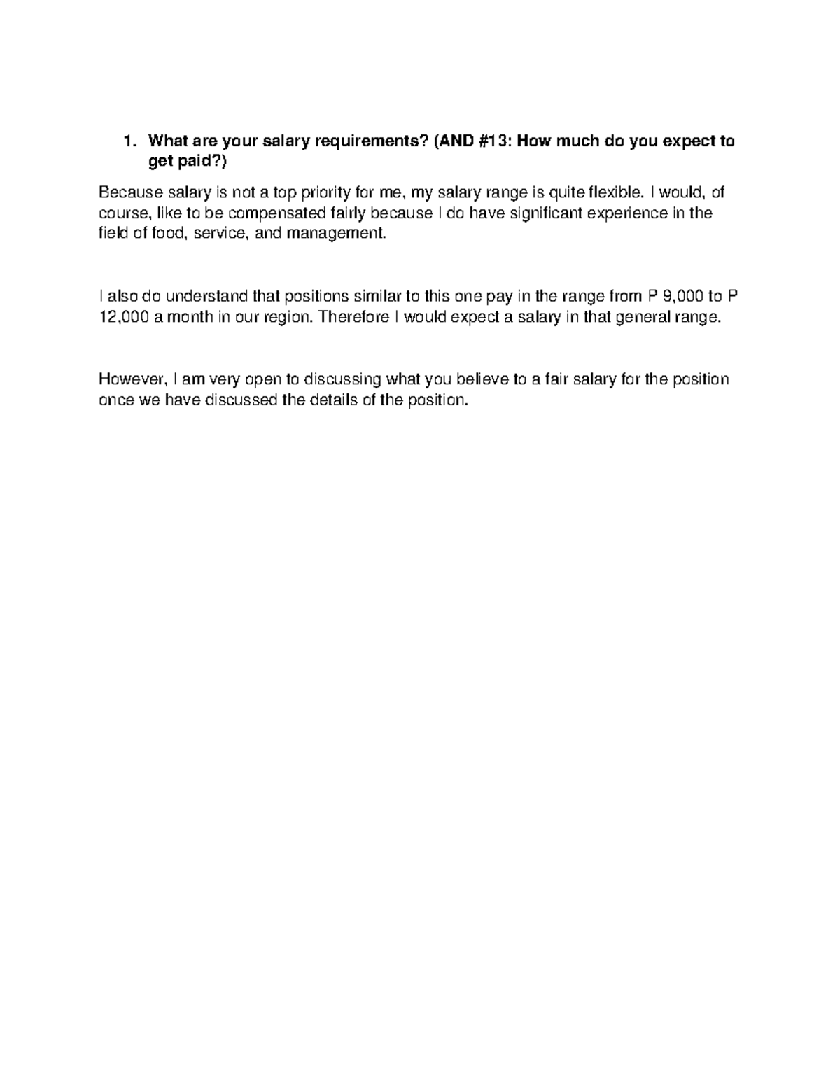 JOB Interview 15 - 1. What are your salary requirements? (AND #13: How ...
