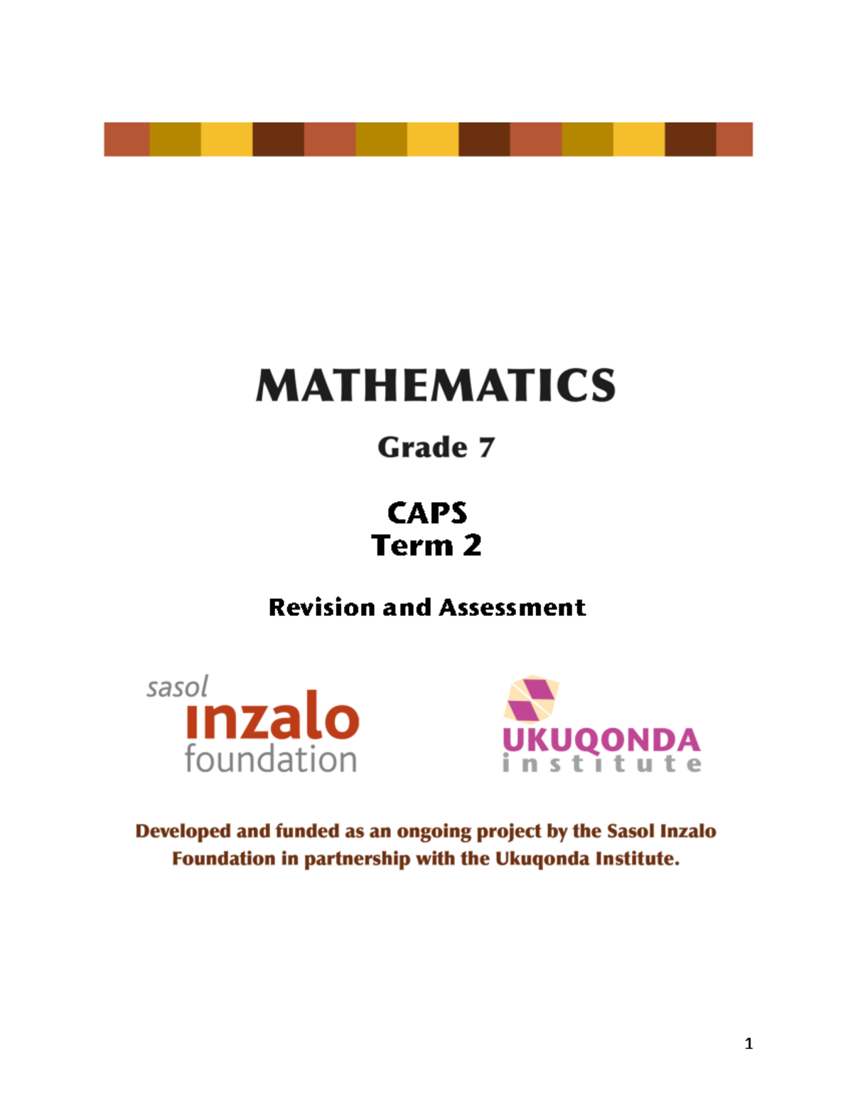 Grade 7 Term2 Revision and Assessment - CAPS Term 2 Revision and ...