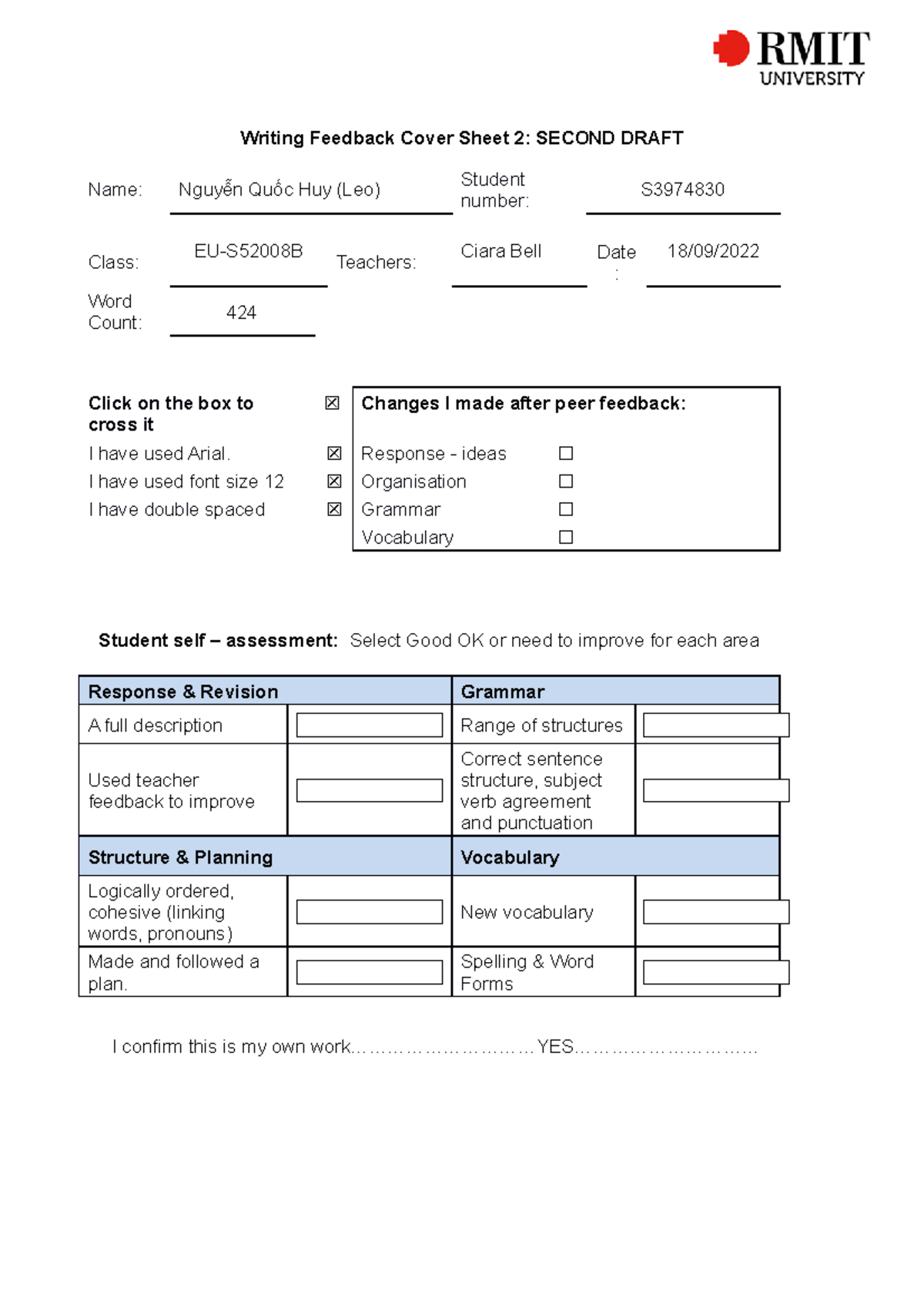 Writing 2nd draft Cover Sheet for Canvas RW Leo - Writing Feedback ...