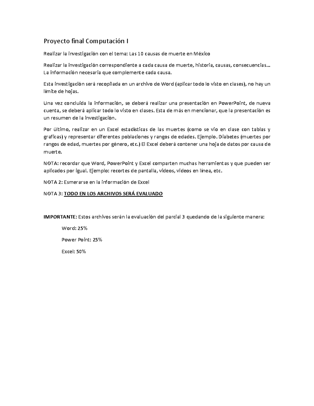 Proyecto Computación I - Proyecto final Computación I Realizar la investigación con el tema: Las ...