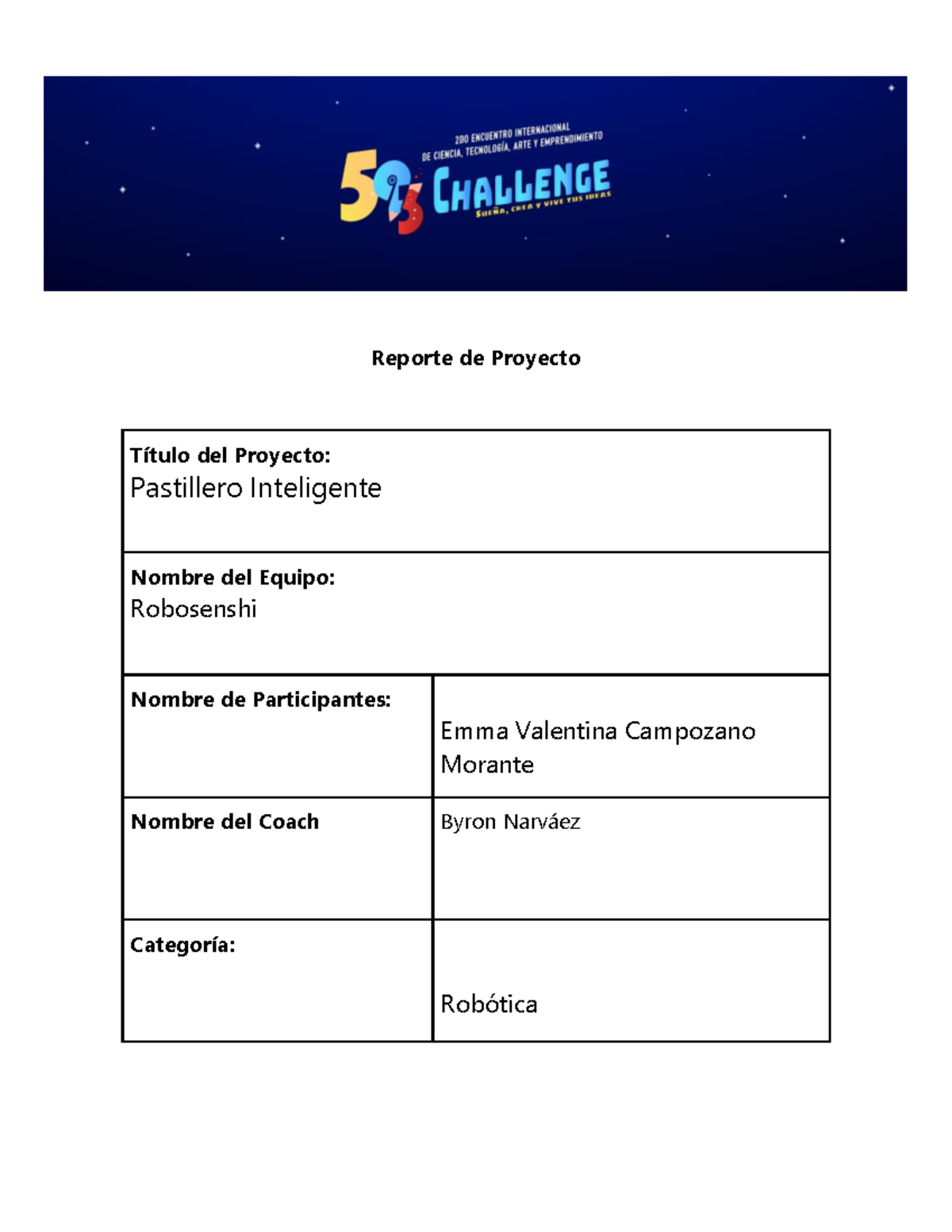 Reporte 593 Challenge - trabajo en clases - Reporte de Proyecto Título ...