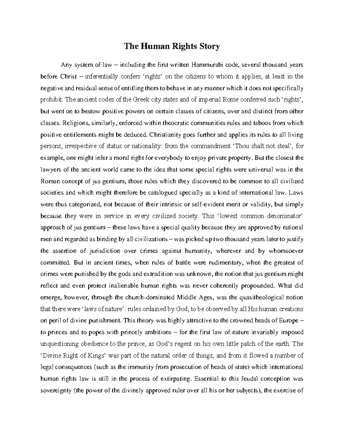 The Human Rights Story - The ancient codes of the Greek city states and ...