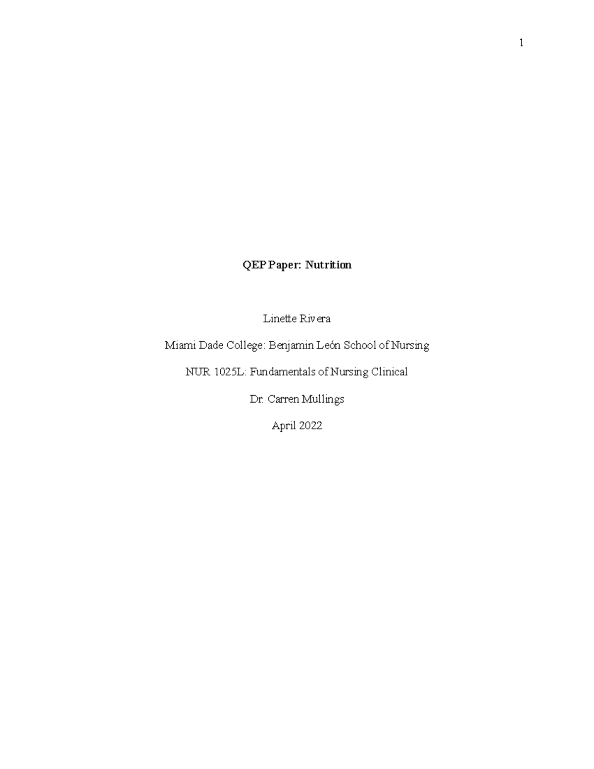 QEP-Paper - stuff - MUSC 1300 - NSU - Studocu