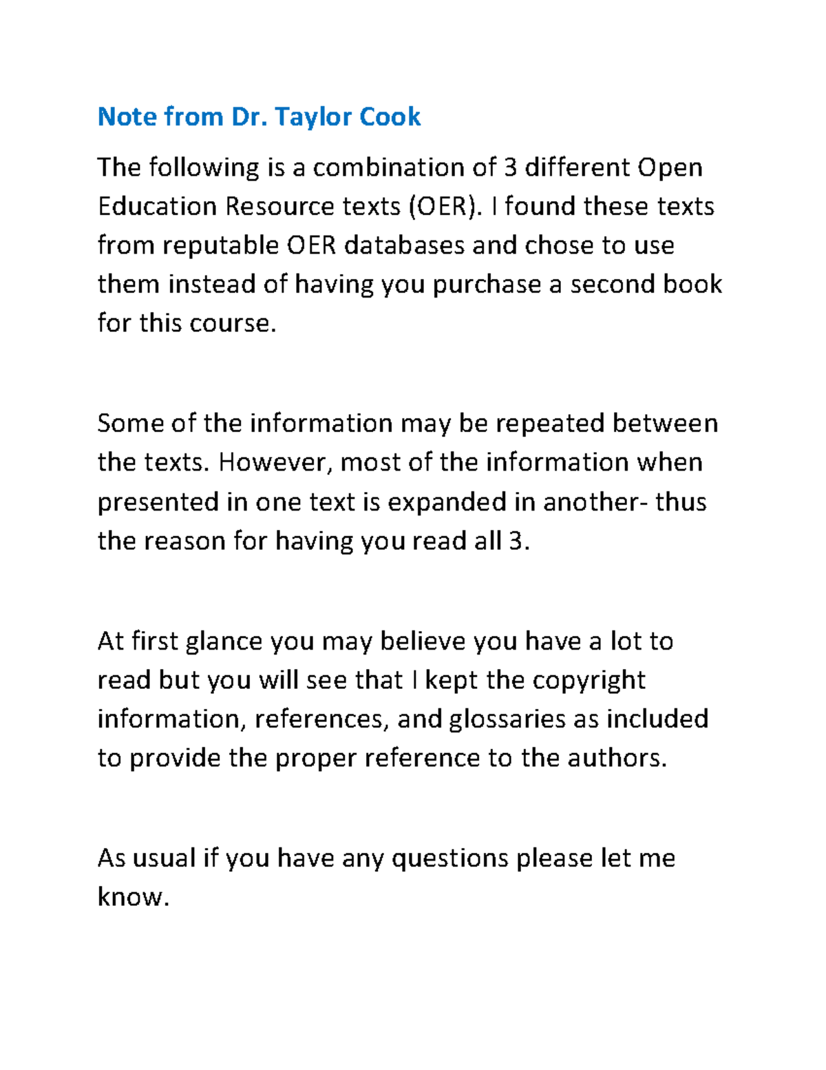 Combined OER Text for Unit 3 updated 2021 - Note from Dr. Taylor Cook ...