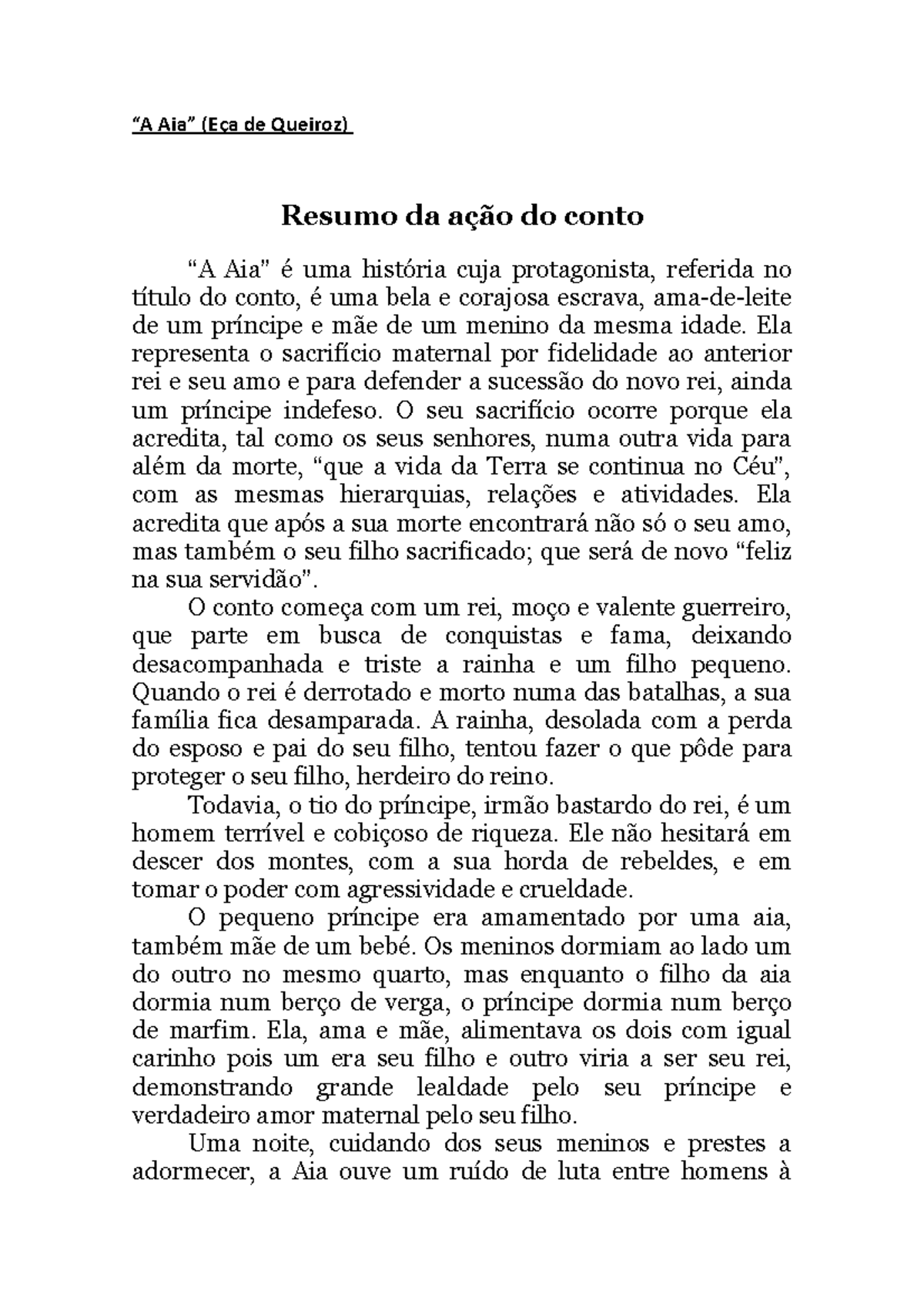 A Aia - a aia eça de queiroz resumo da obra - “A Aia” (Eça de Queiroz ...