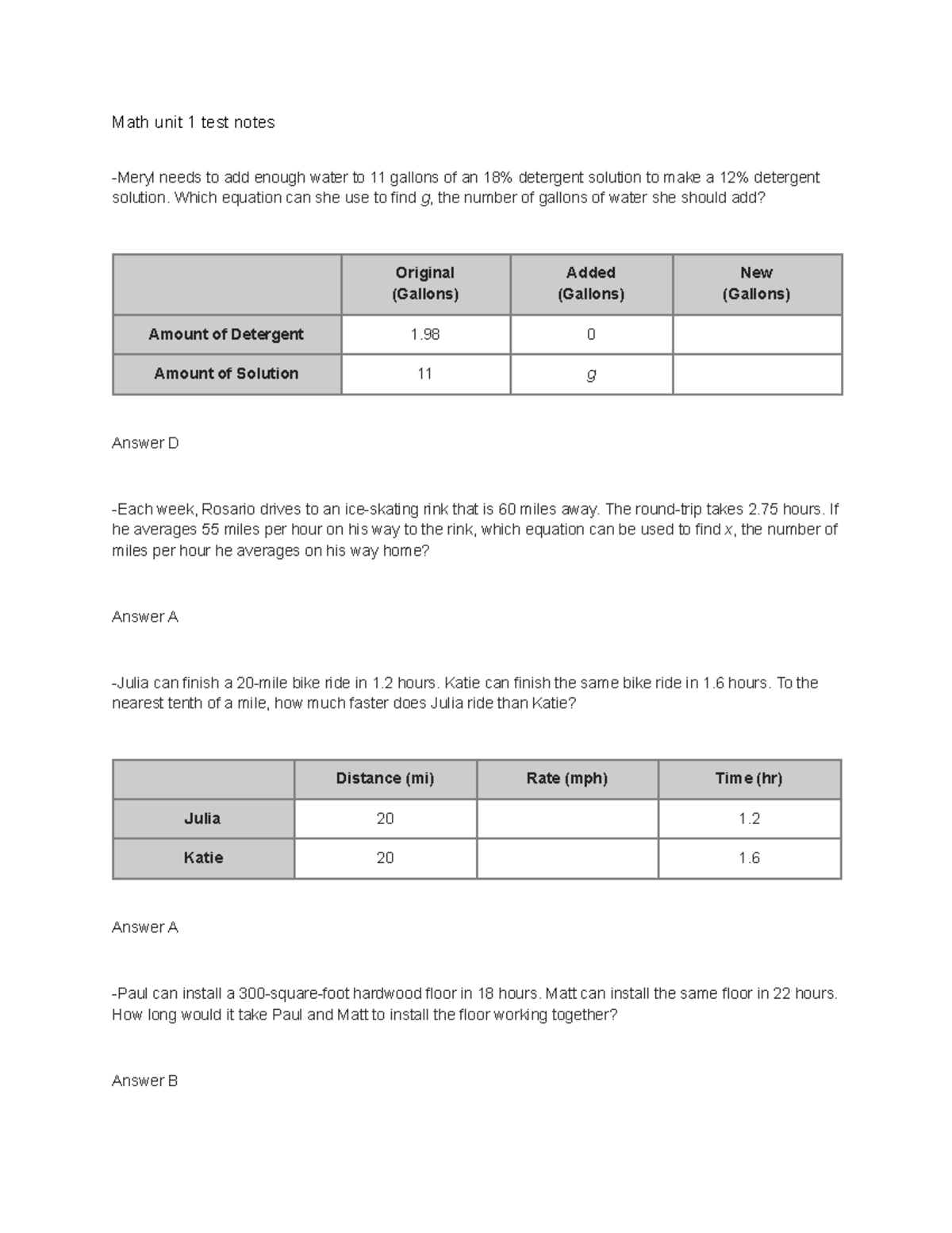 Math unit 1 notes - Google Docs - Math unit 1 test notes -Meryl needs ...