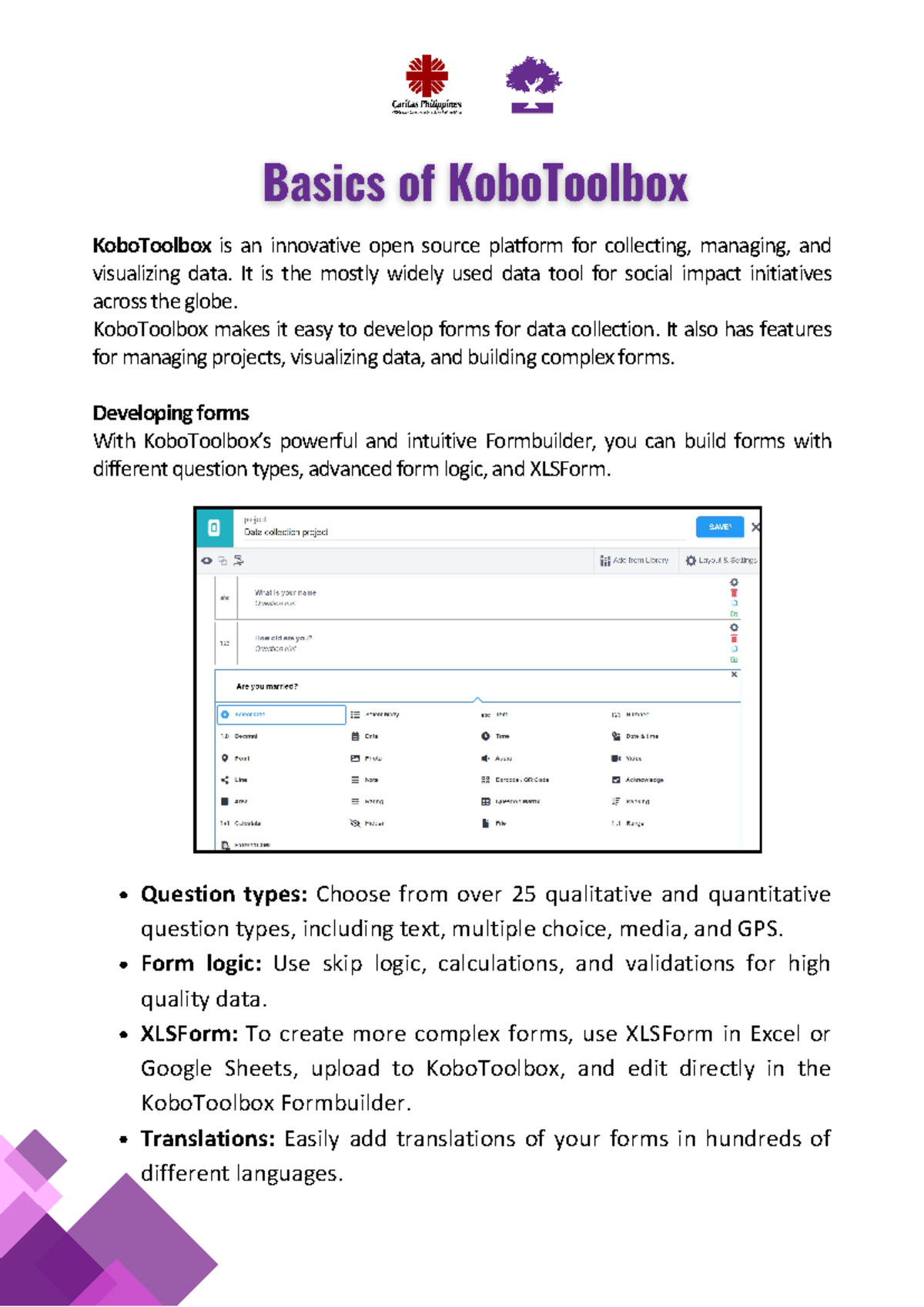 Basics of Kobo Toolbox and Kobo Collect App - Question types: Choose ...