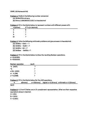 HW 2 - HW 2 - CMPE 120 HW# 2 Consider the operation of a machine with ...