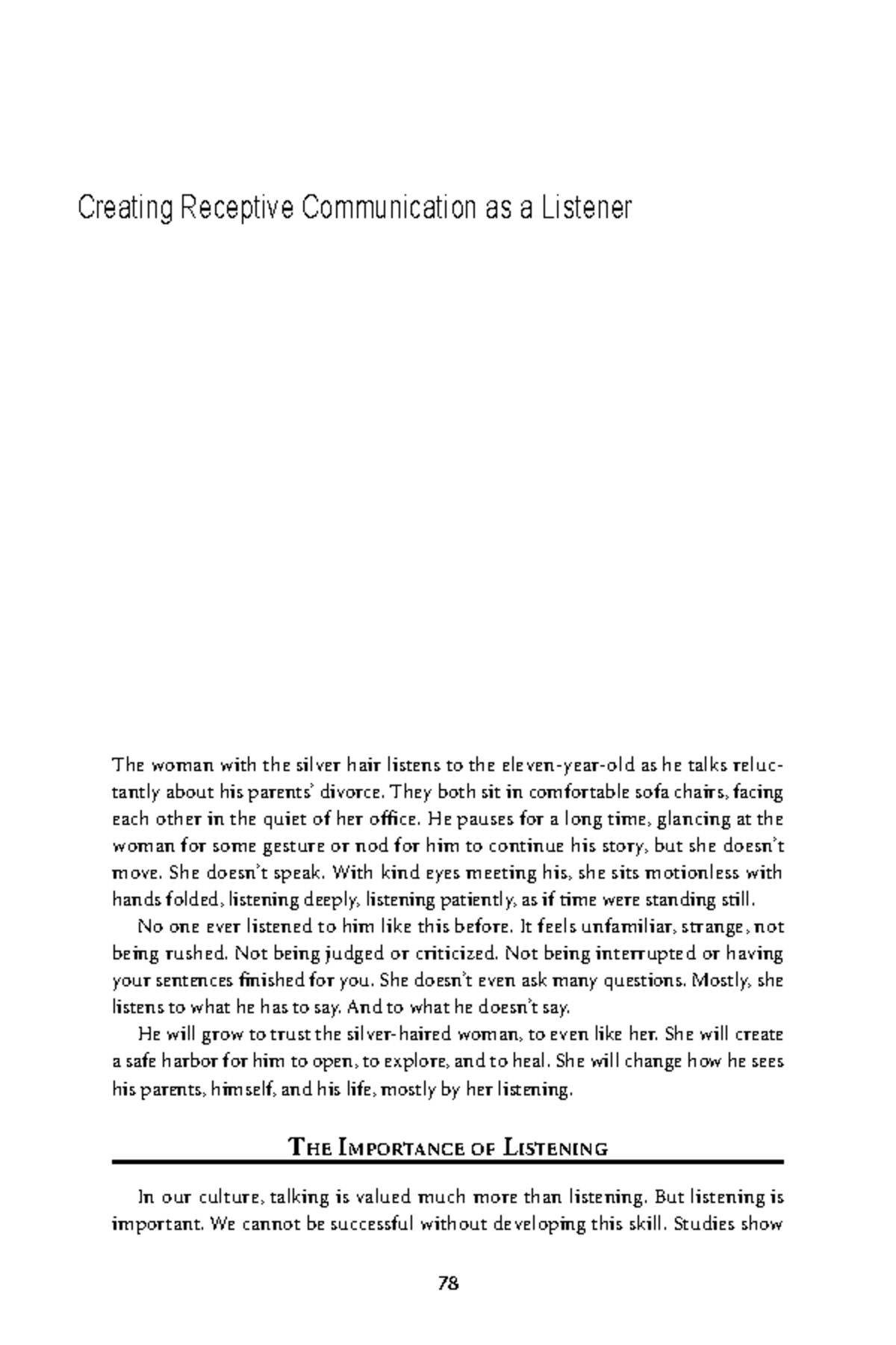 Creating Receptive Communication as a Listener - They both sit in ...