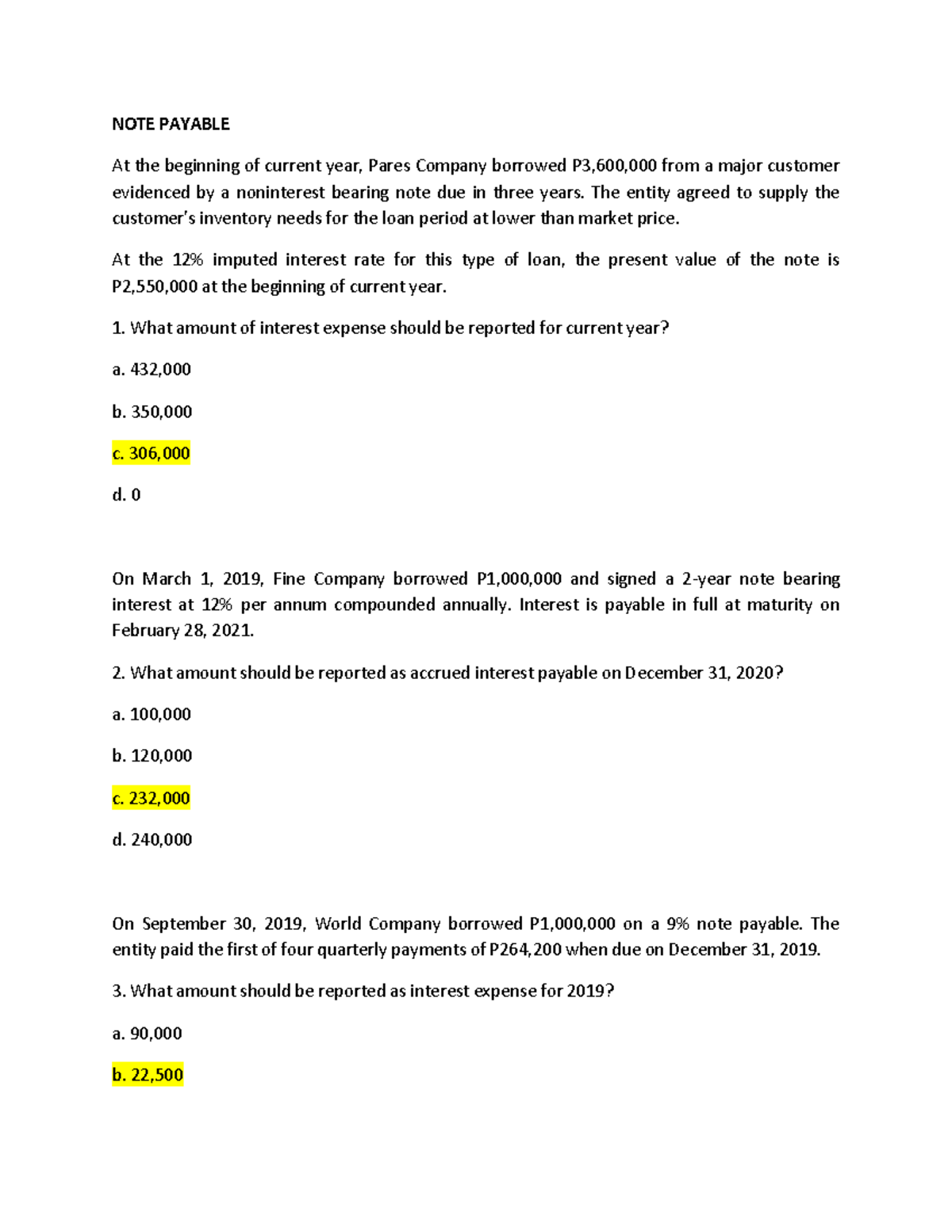 NOTE Payable Problem 6-11 - NOTE PAYABLE At the beginning of current ...
