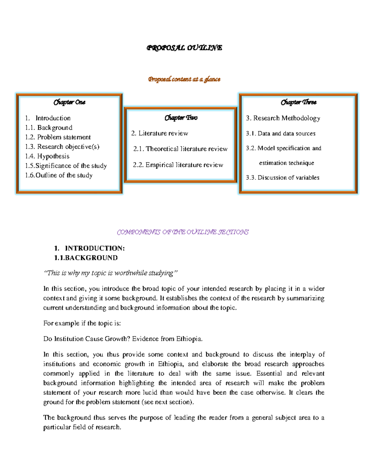 Proposal Outline - It is a document about how to prepare - PROPOSAL ...