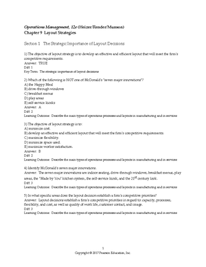 Sample/practice exam, questions and answers - 1 Operations Management ...