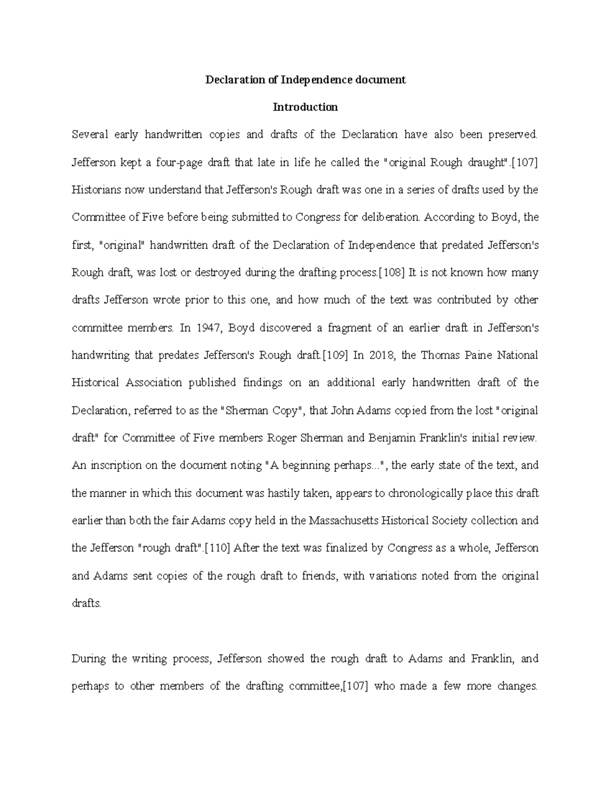 Declaration of Independence document - Declaration of Independence ...