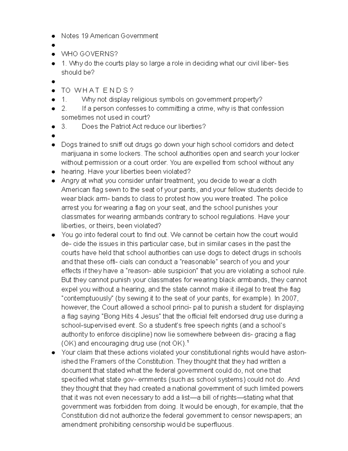 Notes 19 American Government - Notes 19 American Government WHO GOVERNS ...