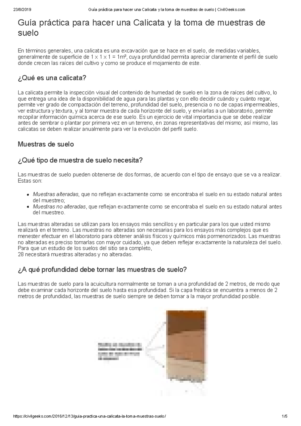 Lectura GUIA Calicata - Ingenieria Civil - Guía práctica para hacer una ...