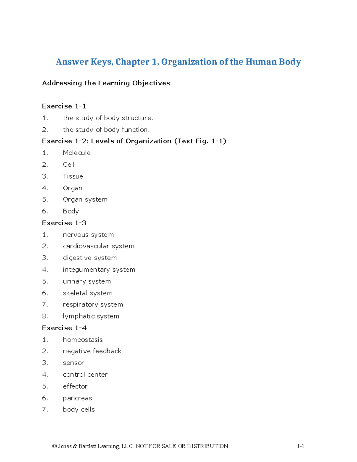 Chapter 1 Study Guide Answers Memler's Structure and Function of the ...