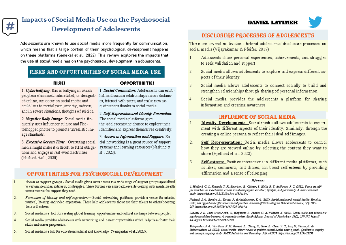 Social media poster - An essay - Impacts of Social Media Use on the ...