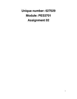 PES3701 - Assignment 2 - PES ASSINGMENT 2- STUDENT DECLARATION FORM ...