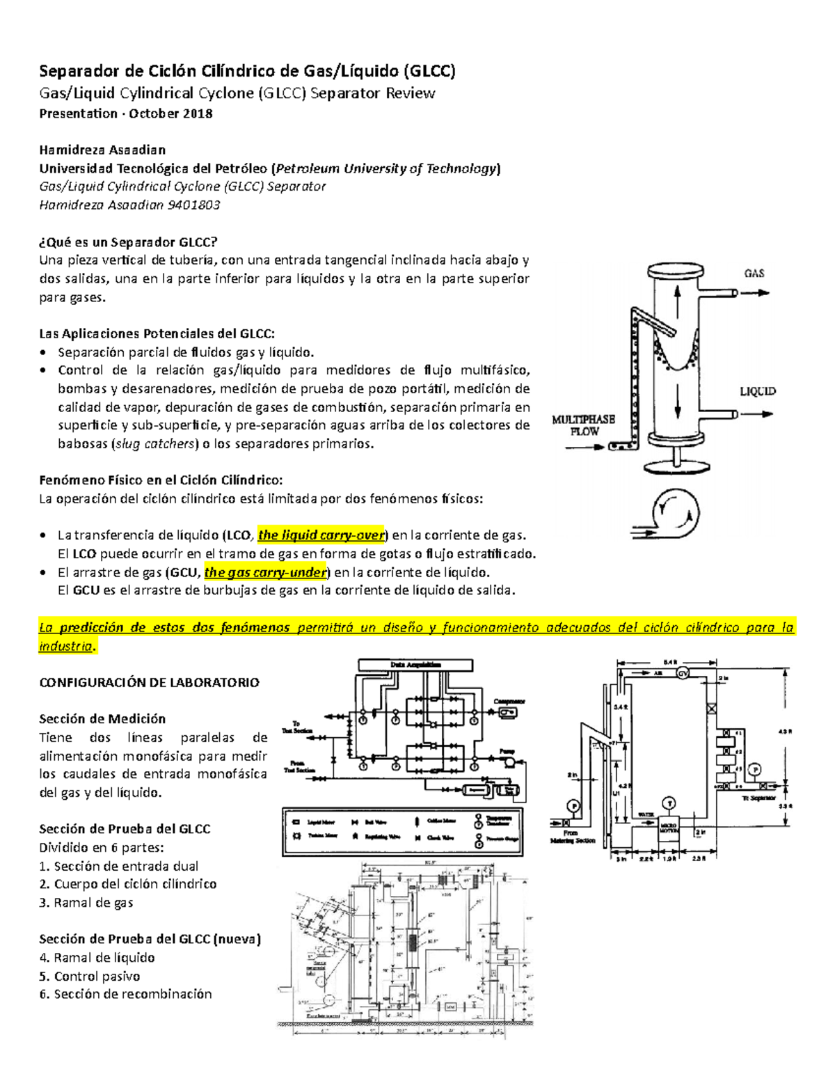 Separador de Ciclón Cilíndrico de Gas-Líquido (GLCC) - Hamidreza ...