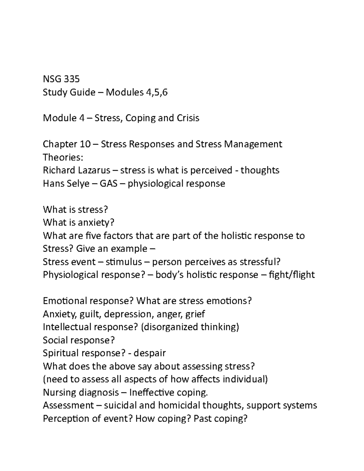SG 4,5,6 modules Review test1 - NSG 335 Study Guide – Modules 4,5 ...