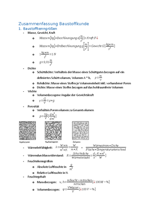 Teil 3 - Formelsammlung - 1. Einführung Dichten Reindichte: Rohdichte ...