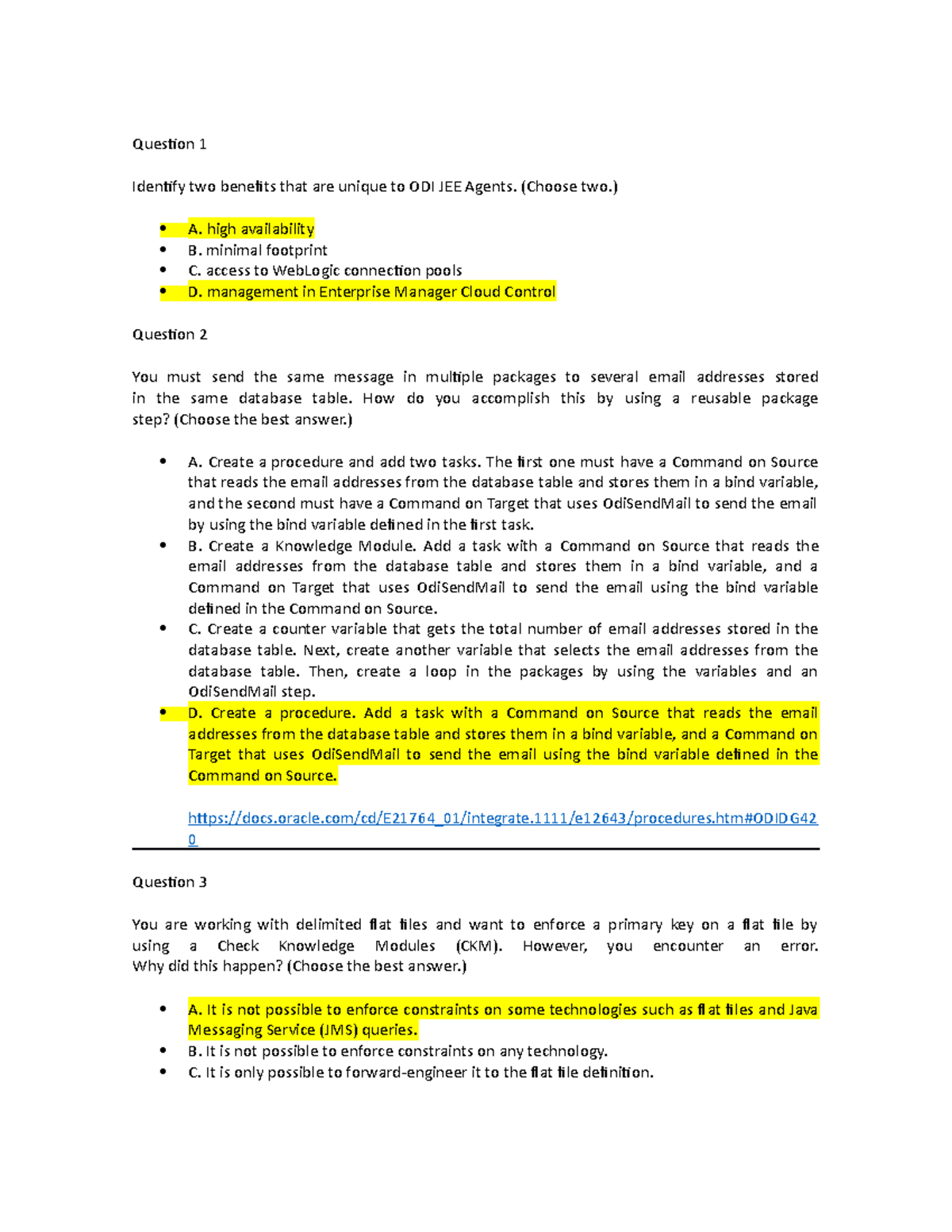 Odi guia 2 - guide odi exam - Question 1 Identify two benefits that are ...