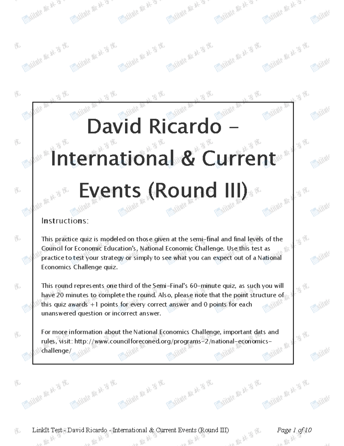 Test - David Ricardo -David Ricardo - International ...