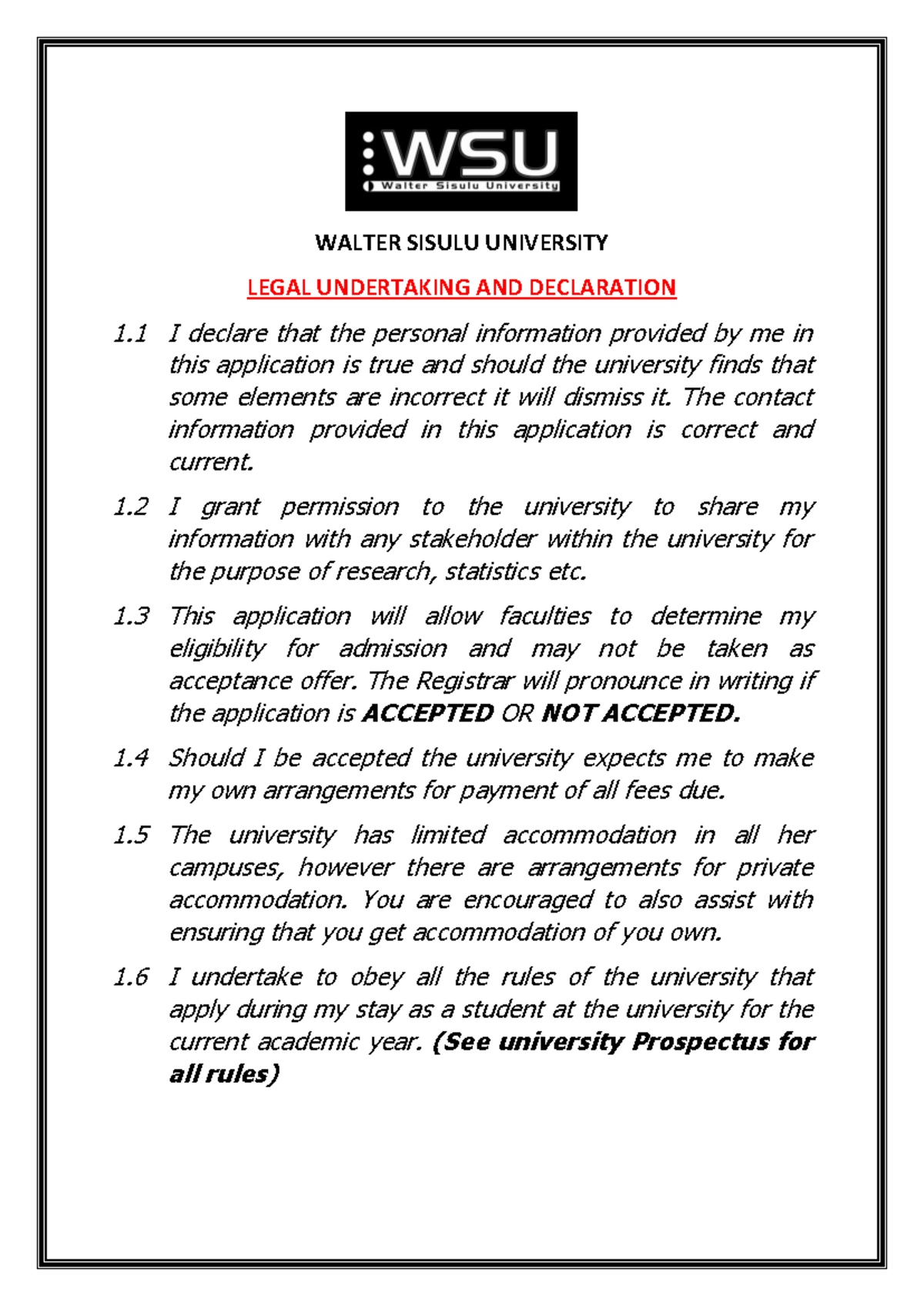Declaration - hit about work - WALTER SISULU UNIVERSITY LEGAL ...