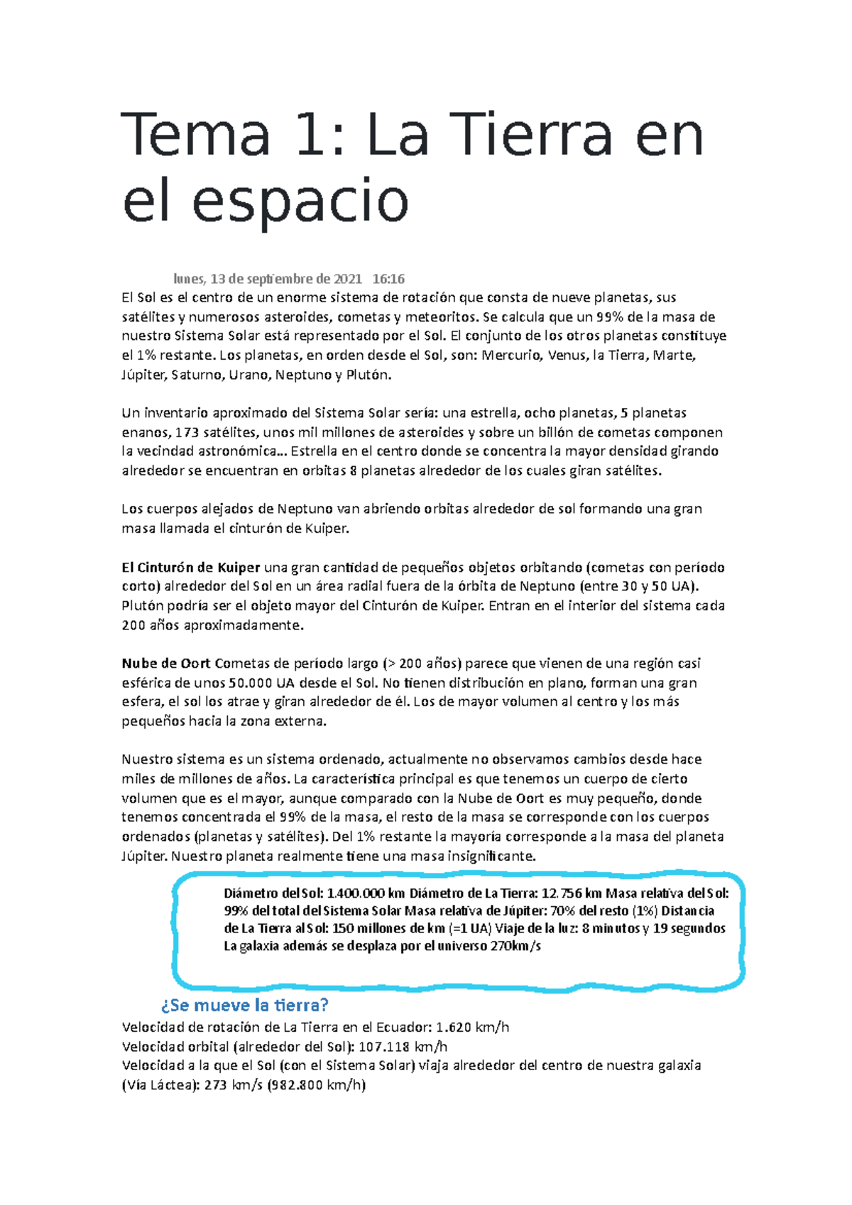 Tema 1 la Tierra en el espacio - Tema 1: La Tierra en el espacio lunes ...