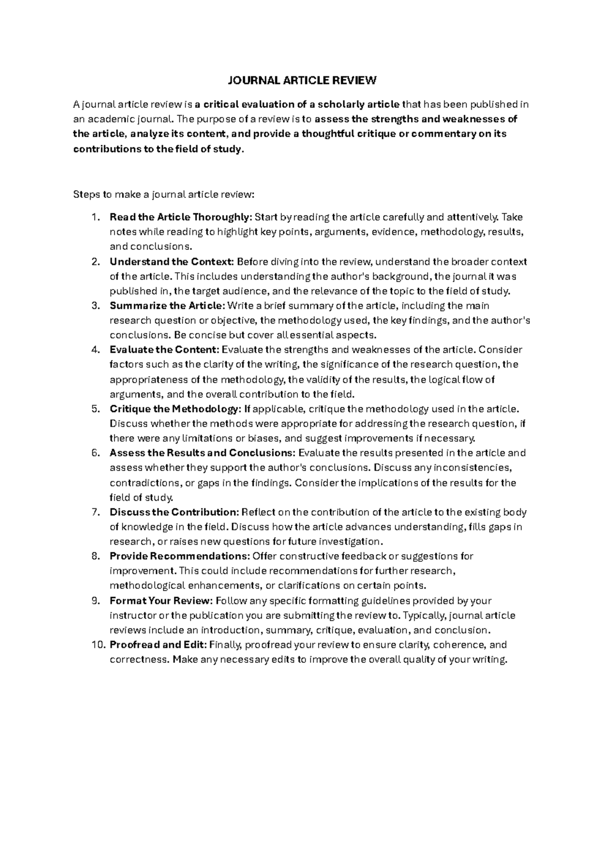 Techniques Journal Article Review - JOURNAL ARTICLE REVIEW A journal ...